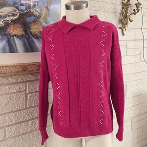 Sweaters | Cable Knit Rhinestone Embellished Sweater | Poshmark